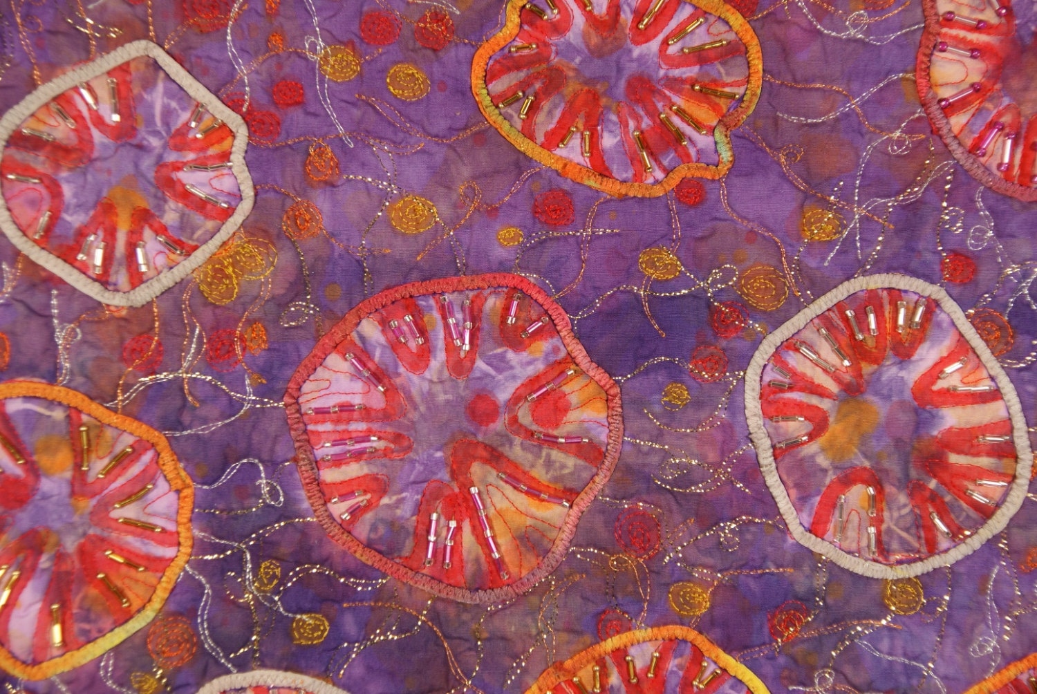 Handmade Art Quilt - Jellyfish - Etsy