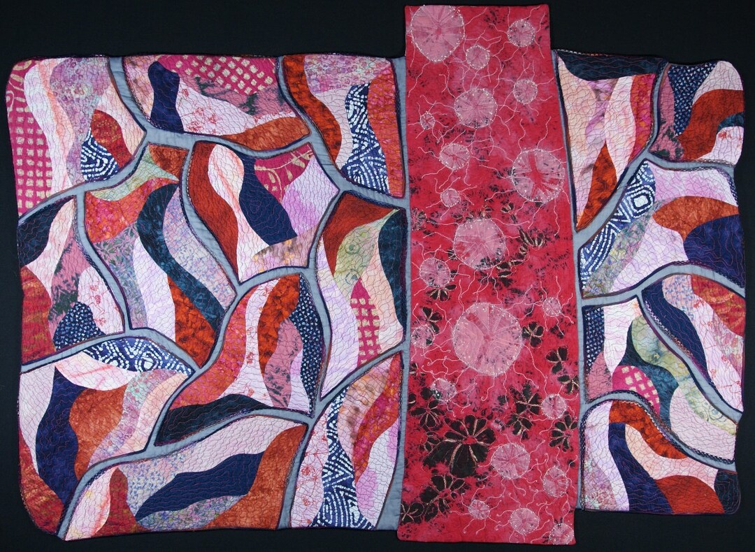 Handmade Art Quilt - River of Red - Etsy