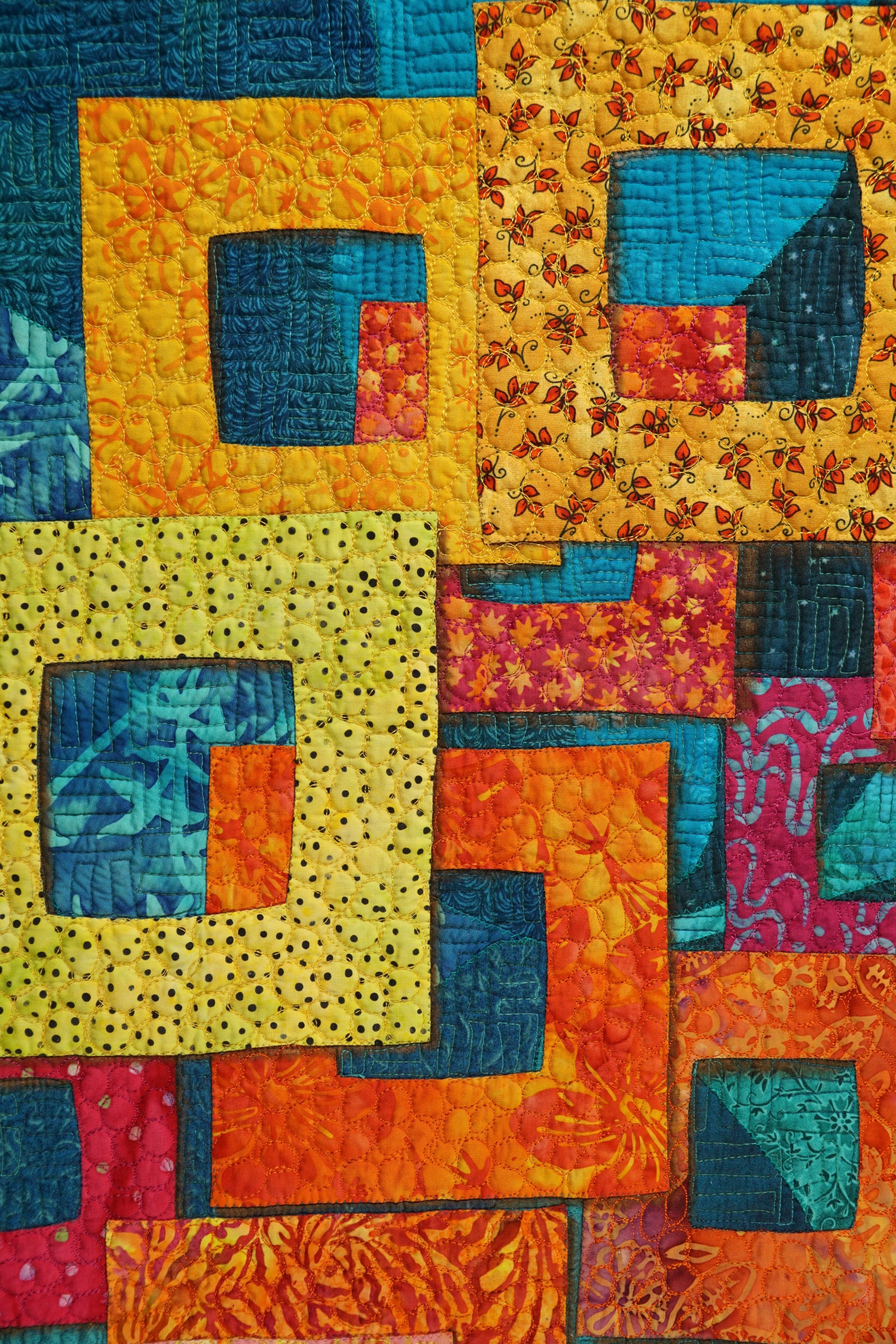 Handmade Art Quilt Layered Squares - Etsy