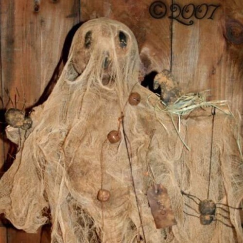 Primitive Grungy Dirty Halloween Ghost With Spiders Make Do - Etsy