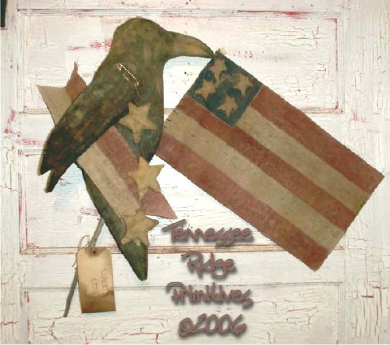 Tennessee Ridge Primitives Americana Crow and Flag - Pattern Only - Etsy