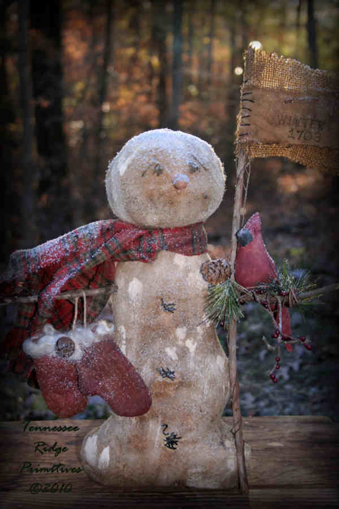 Snowman Doll With Cardinal and Mittens - Etsy