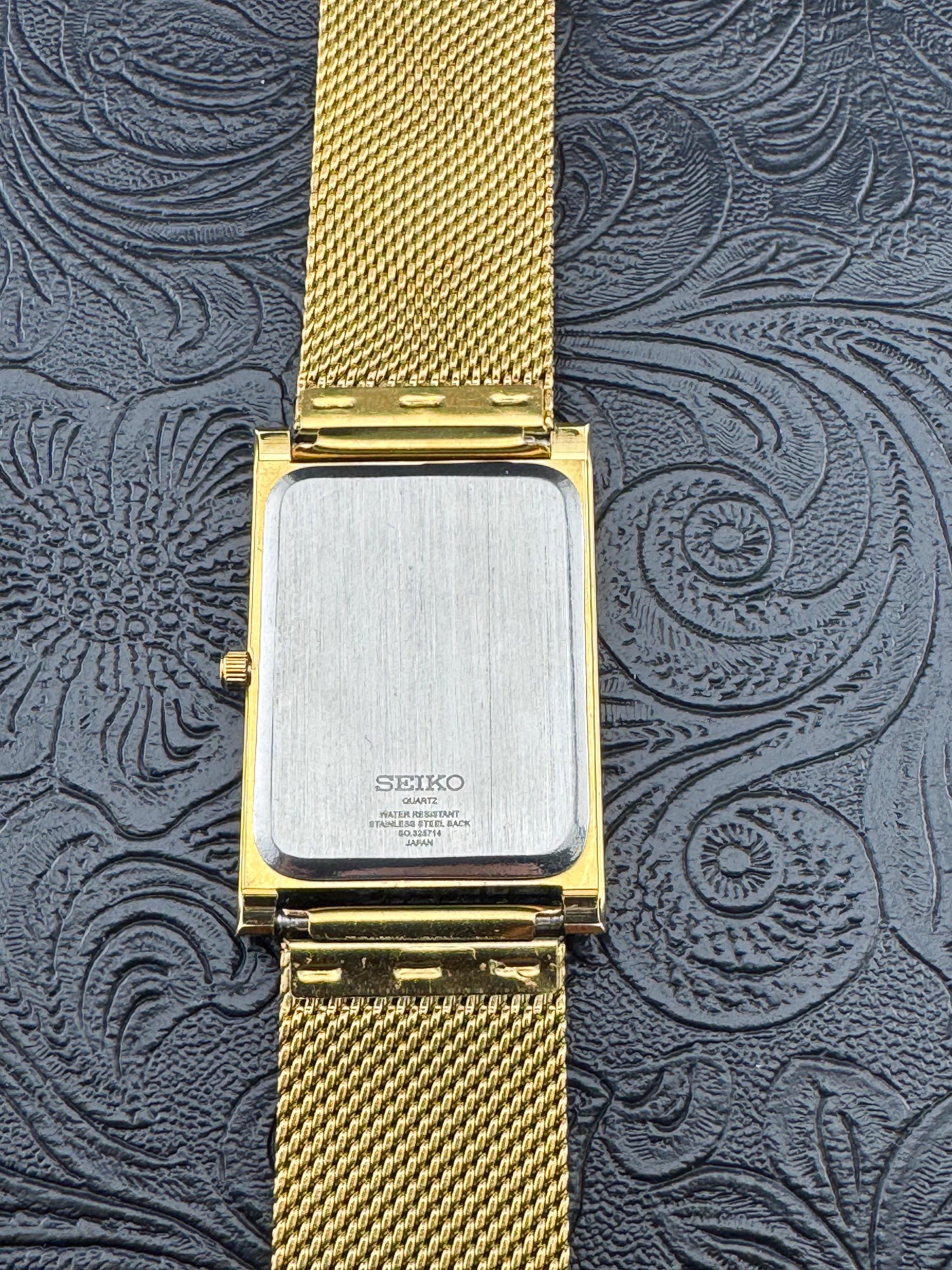 GOLD VINTAGE Seiko Slim Men's Wrist Watch – Classic Quartz Watch With ...