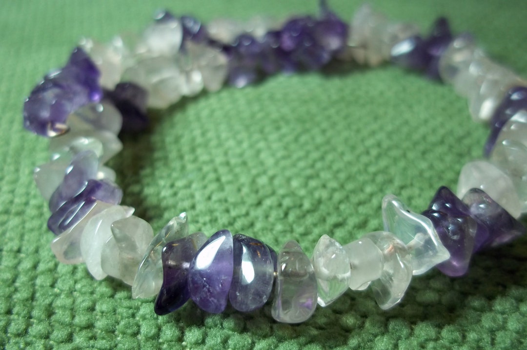 Peace and Calm, Healing Stones Bracelet, Rose Quartz, Amethyst, Natural ...