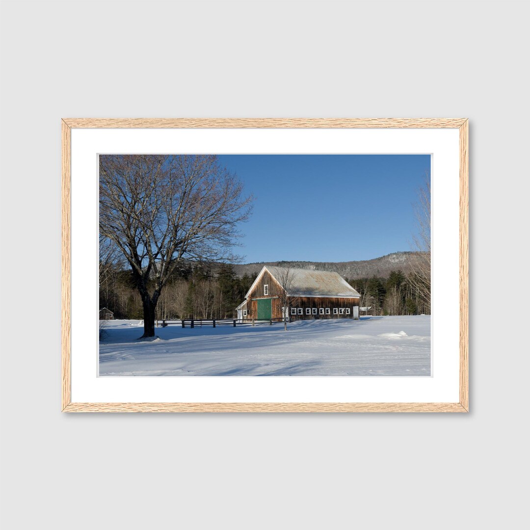 Winter Barn Photography Print: Rustic Farmhouse Wall Art - Etsy