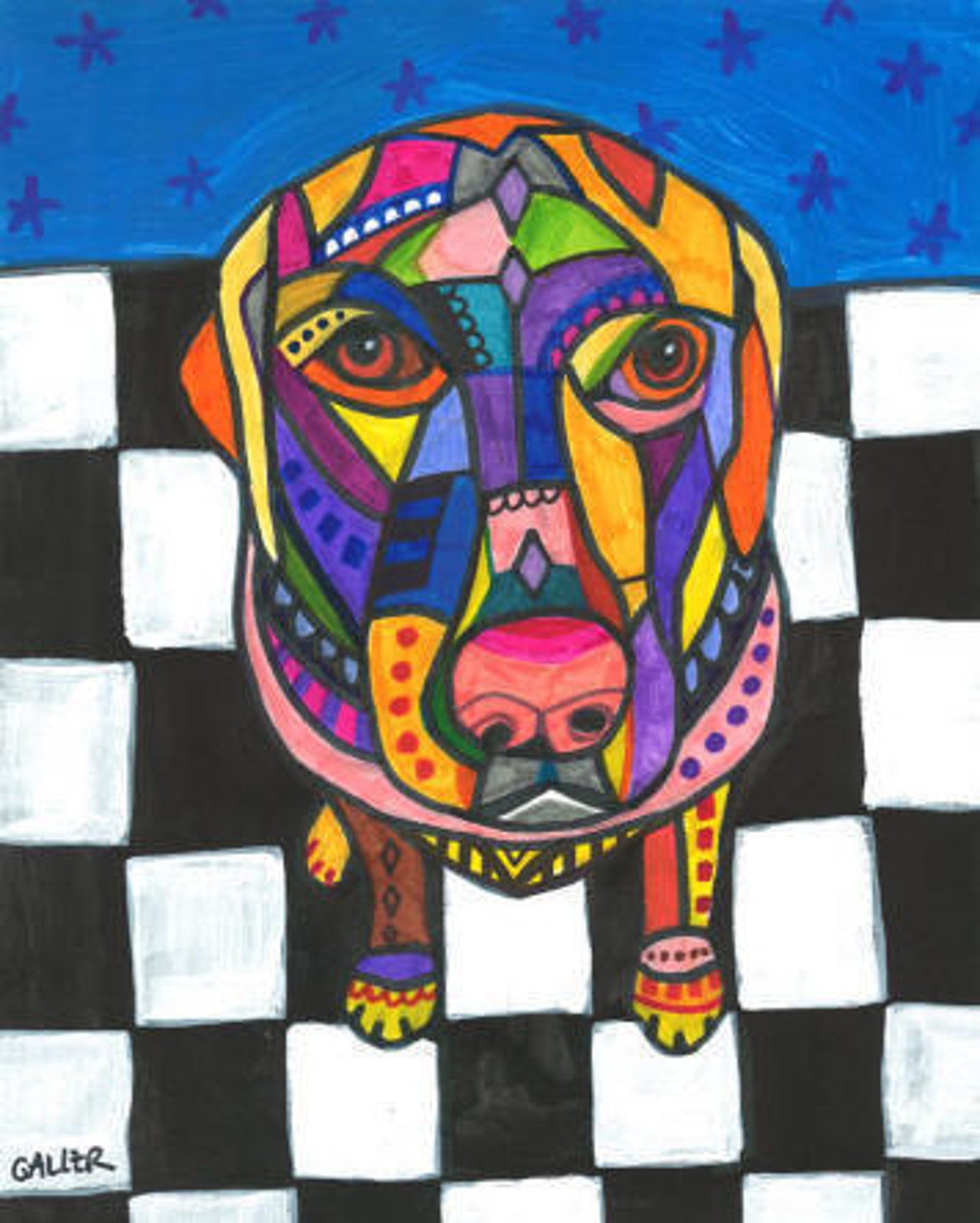 Lab Art Labrador Retriever Art Art Dog Art Print Poster by - Etsy