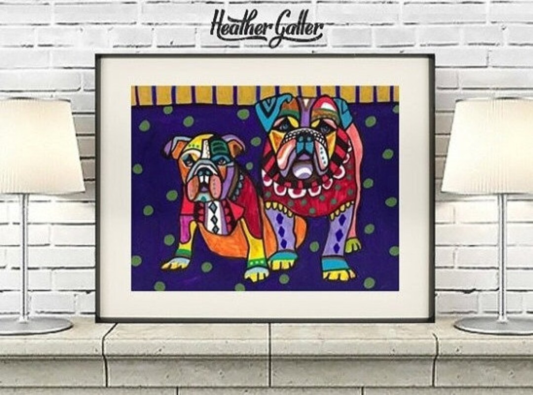 Bulldogs Art English Bulldog Art Dog Poster Print of - Etsy
