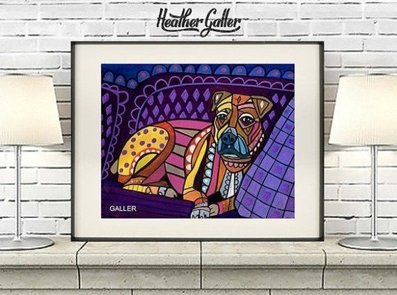 Boxer Dog ART Art Print Poster by Heather Galler hg212 - Etsy
