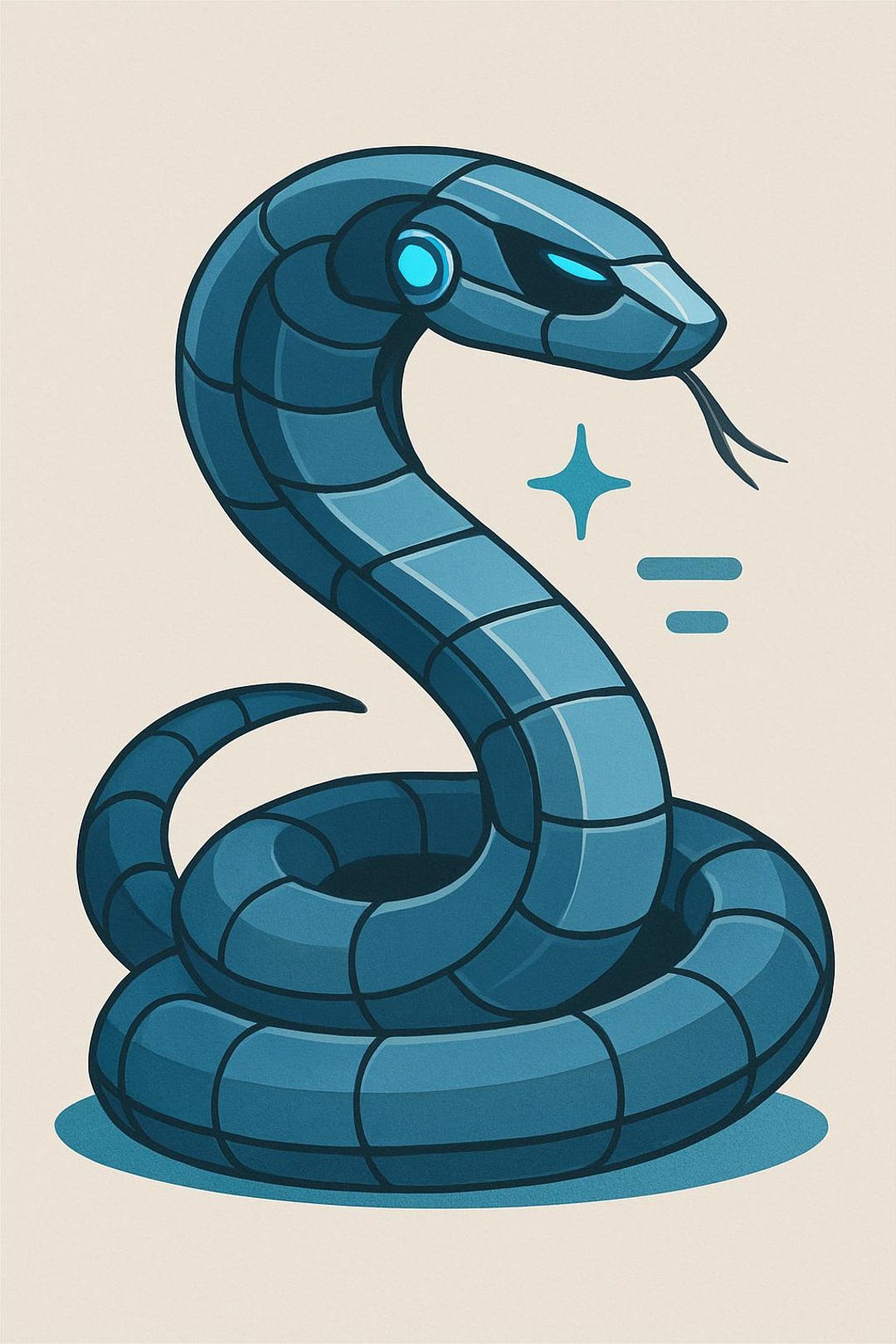 Cute Mech Snake Clipart - Blue Robot Animal Illustration - Etsy