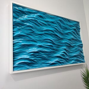 Handcrafted Wooden Ocean Wave Art 3D Sea Landscape Custom Framed Beach ...