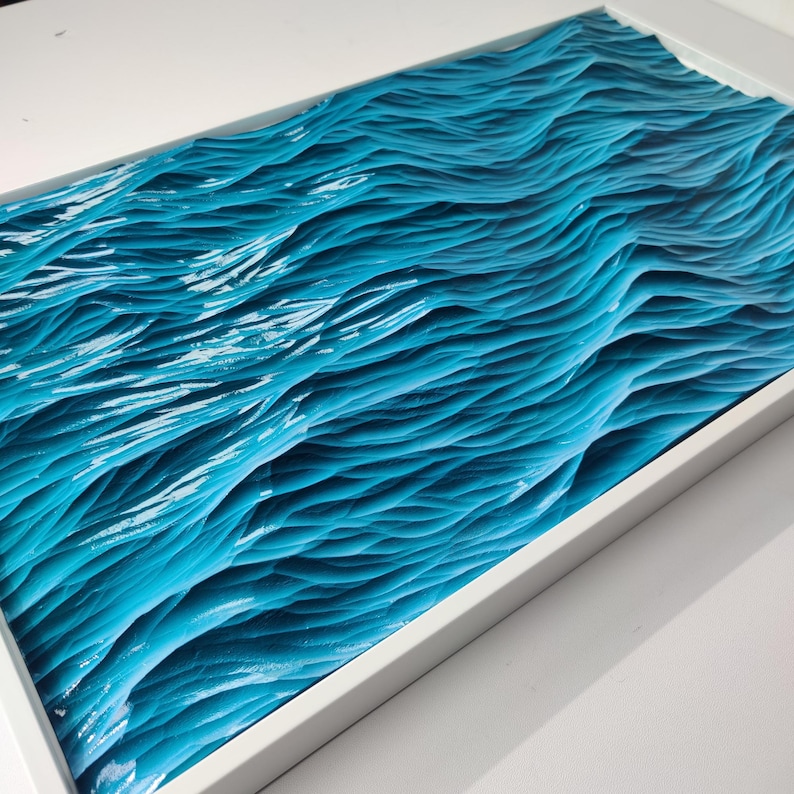 Handcrafted Wooden Ocean Wave Art 3D Sea Landscape Custom Framed Beach ...