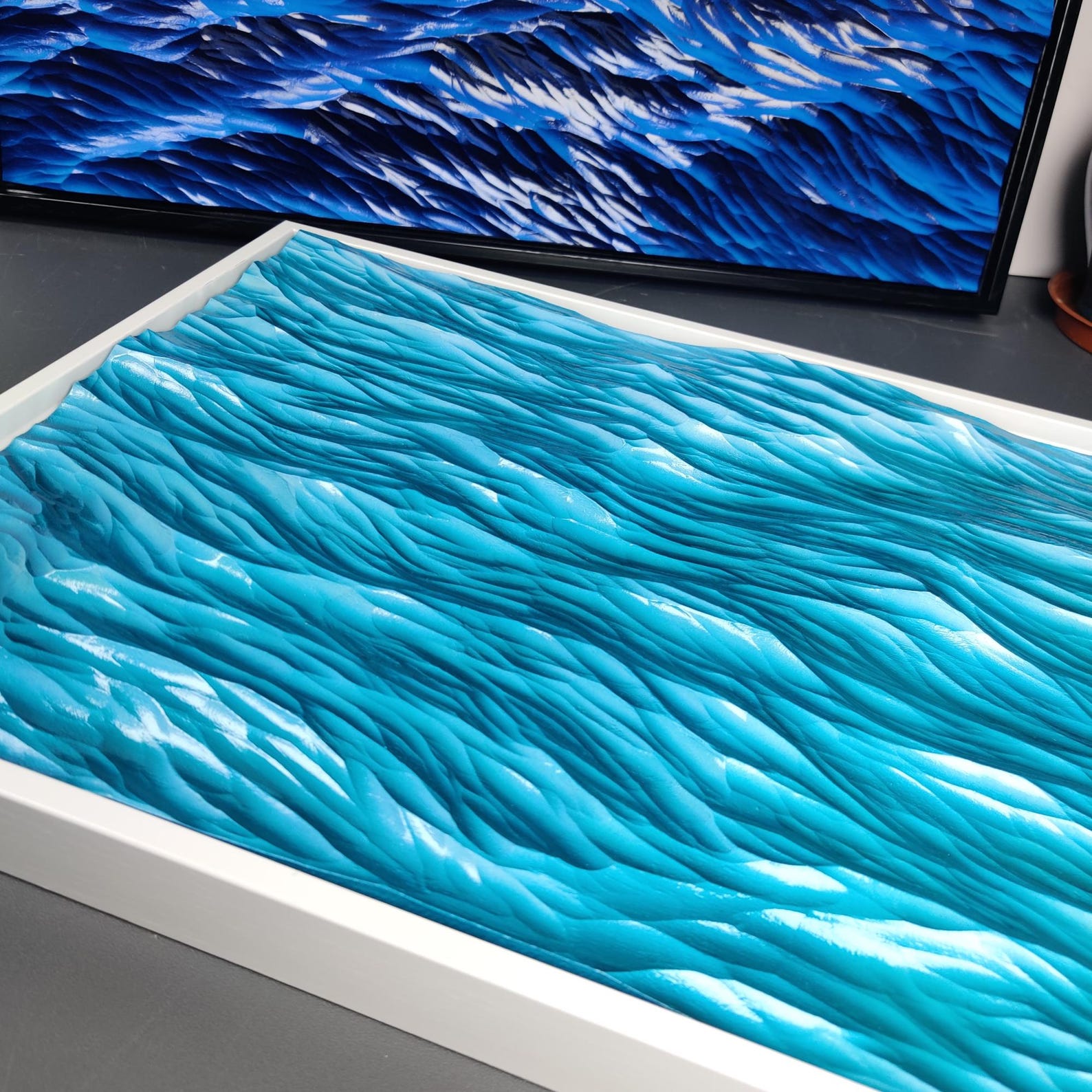 Handcrafted Wooden Ocean Wave Art 3D Sea Landscape Custom Framed Beach ...