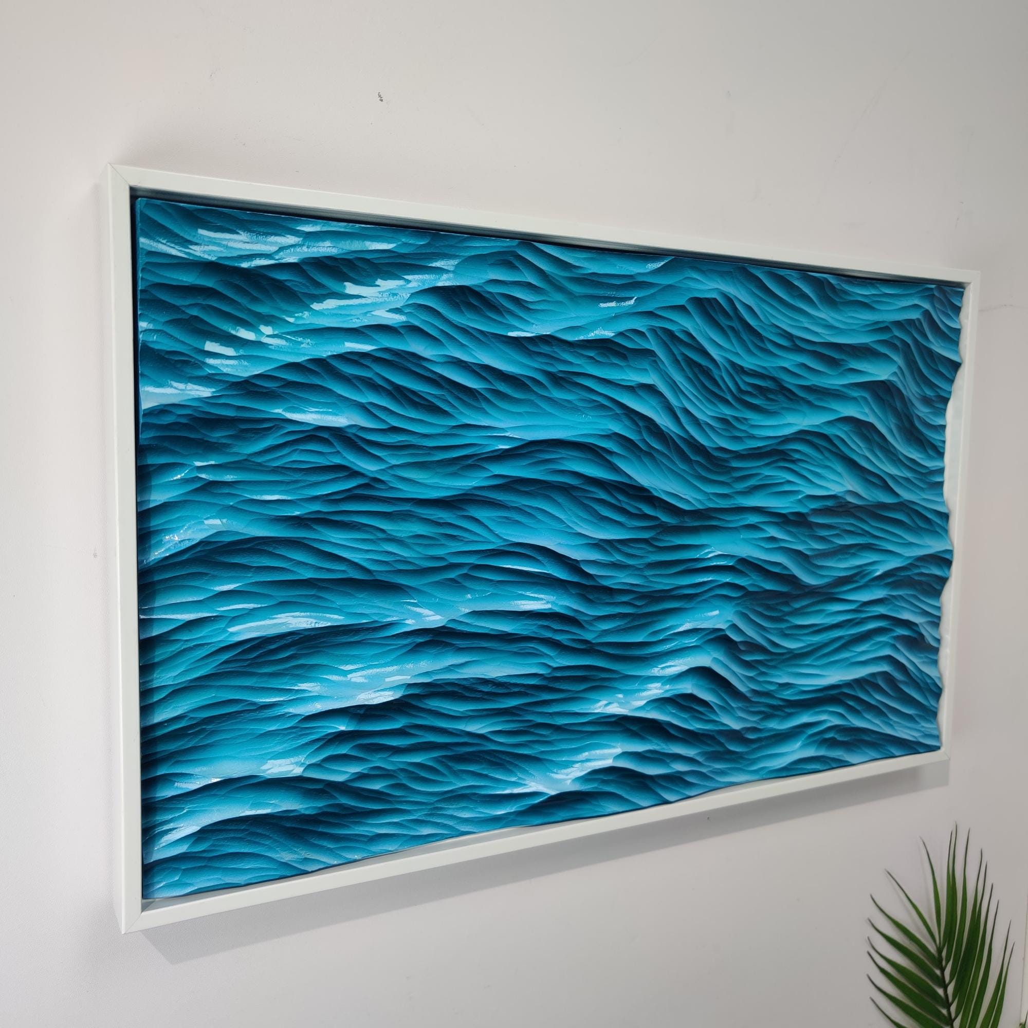 Handcrafted Wooden Ocean Wave Art 3D Sea Landscape Custom Framed Beach ...