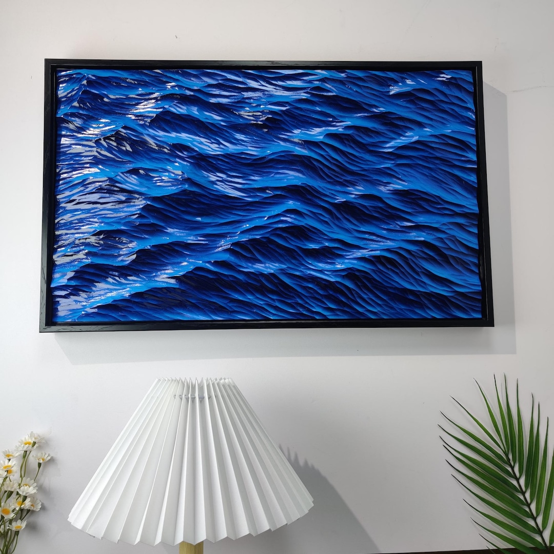 Handcrafted Wooden Ocean Wave Art 3D Sea Landscape Custom Framed Beach ...