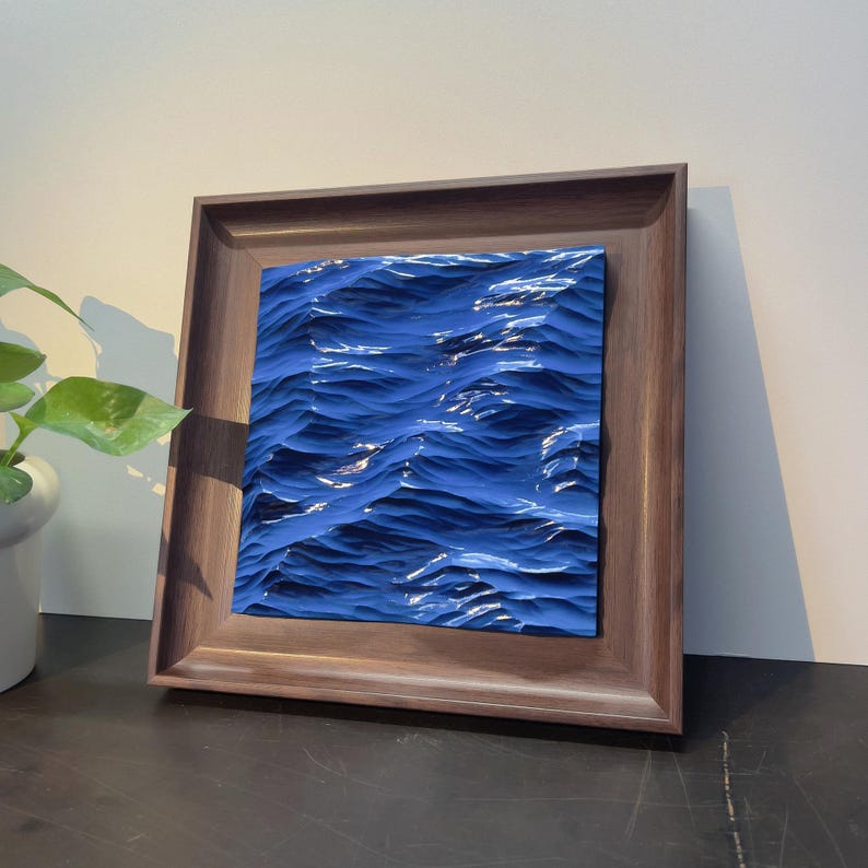 Wooden Ocean Waves Carving,wood Wall Art,unique Home Decor, House ...