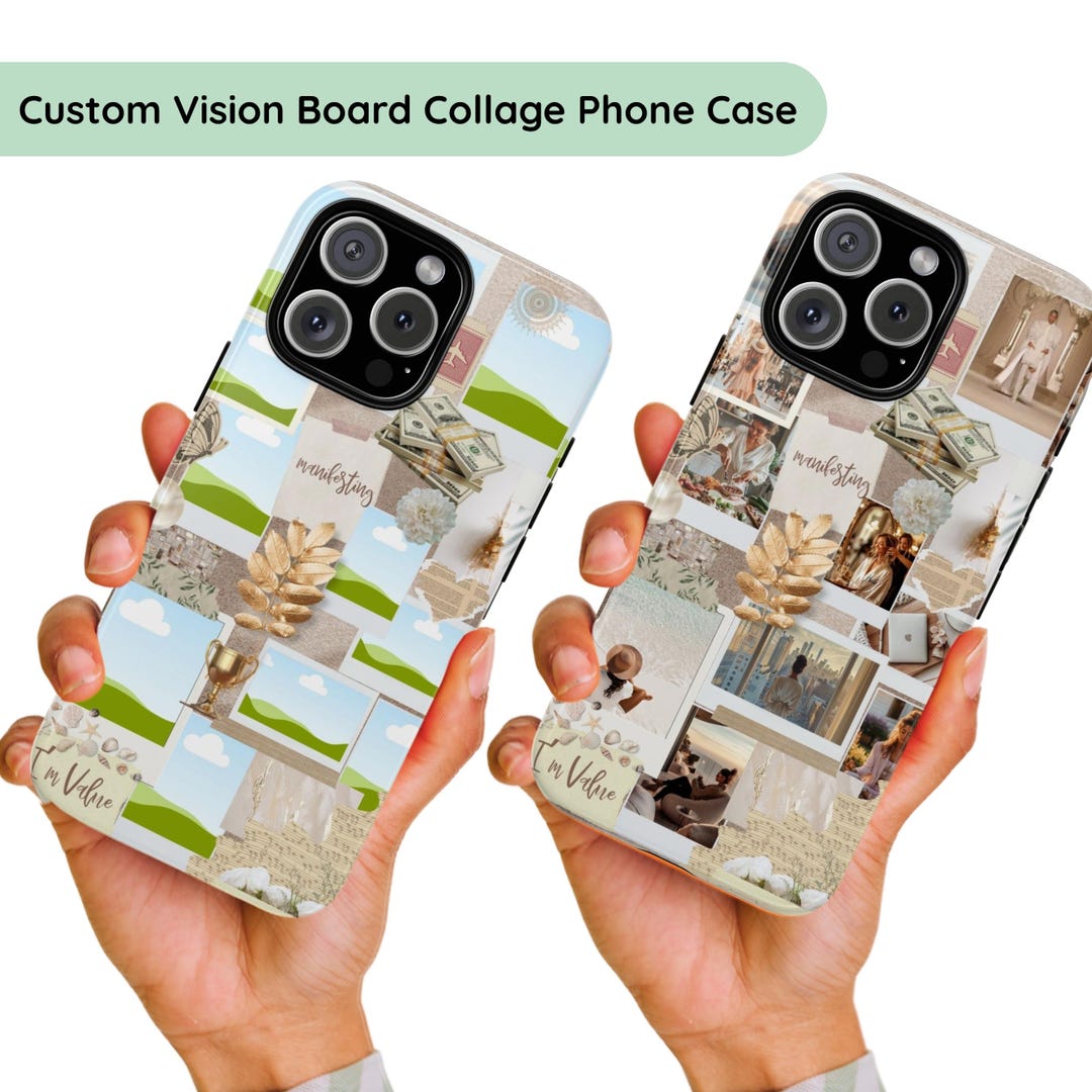 Custom Vision Board Collage Phone Case, Personalized Manifestation ...