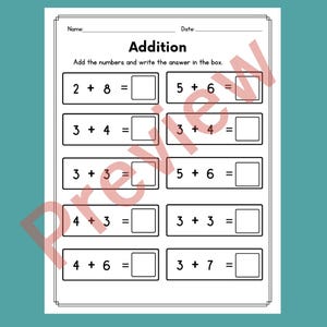 30 Printable Single-digit Addition Worksheets for Kids | 30 Printable ...