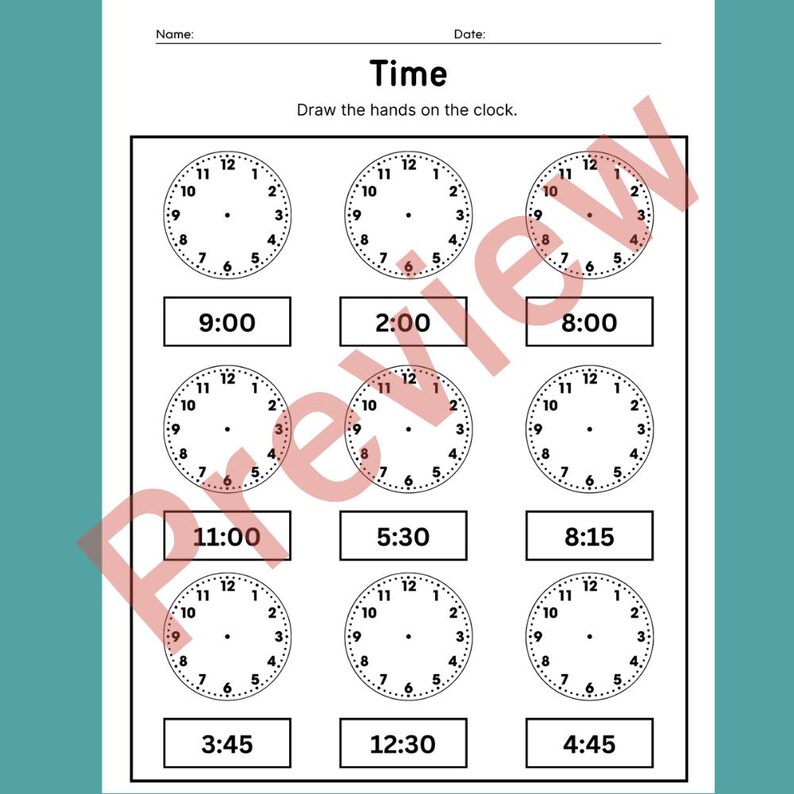 20 Printable Learning to Tell Time Worksheets. Telling Time Worksheets ...