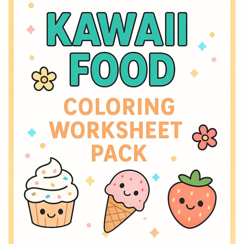 Kawaii Food Coloring Pages for Kids | Printable Cute Food Coloring ...