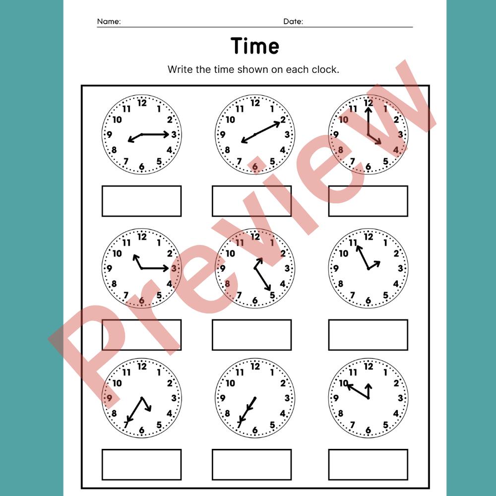 20 Printable Learning to Tell Time Worksheets. Telling Time Worksheets ...