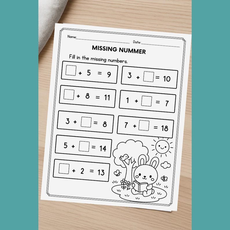 Fill in the Missing Numbers Worksheets | Addition to 20 | Spring Math ...