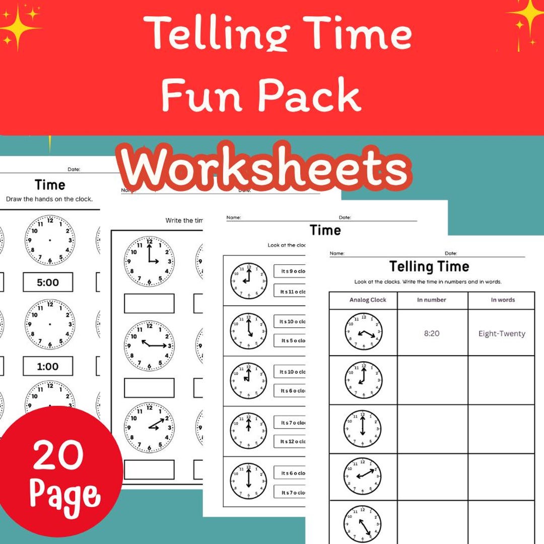 20 Printable Learning to Tell Time Worksheets. Telling Time Worksheets ...