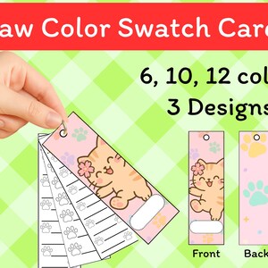 Paw Color Swatch Card Printable | 6 10 12 Color Swatch Sheets | Alcohol ...