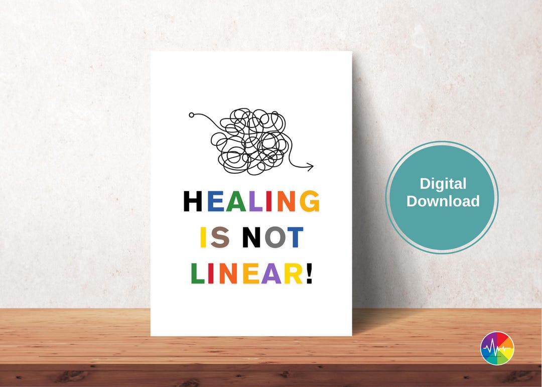 Healing is Not Linear Poster Mental Health Psychology Trauma Print ...