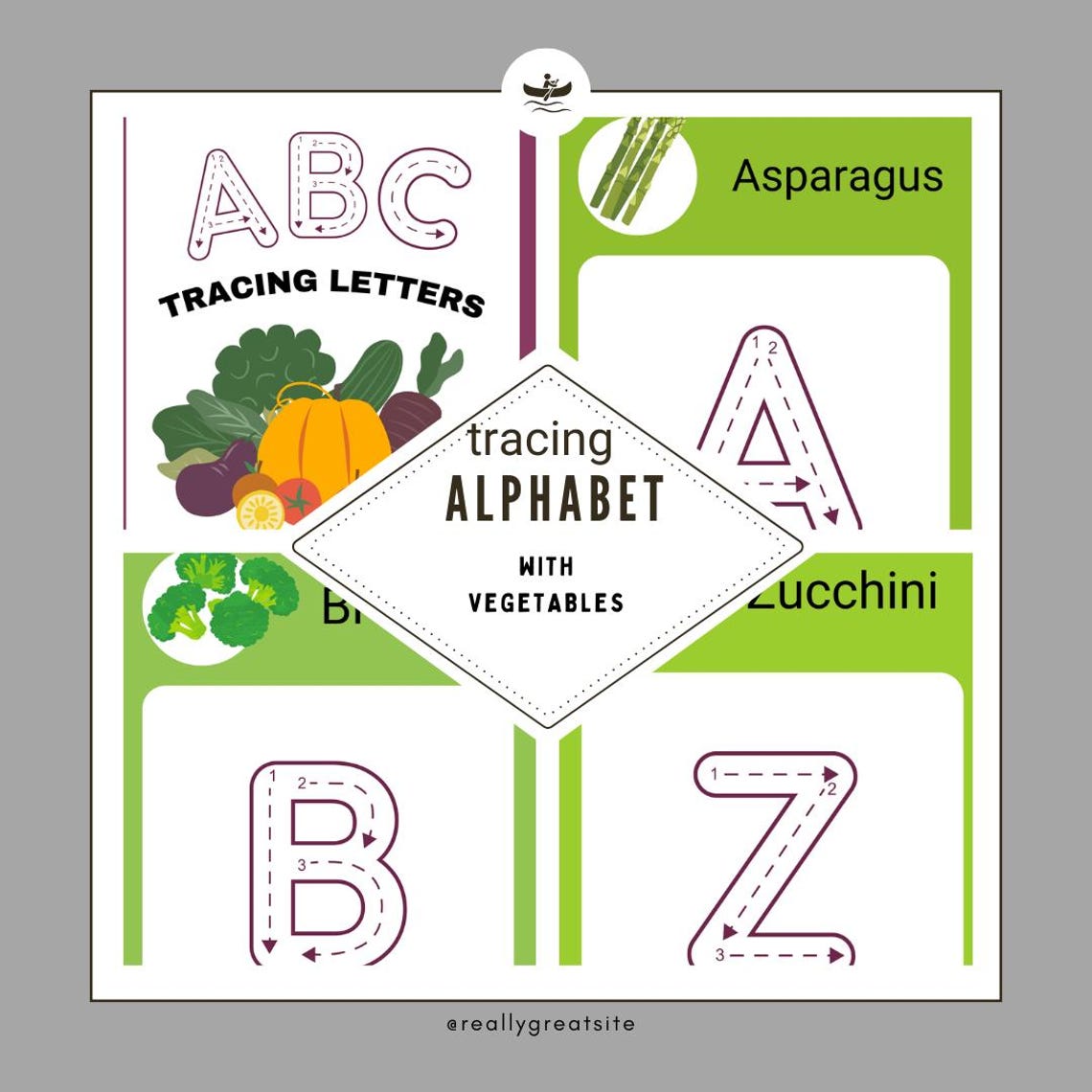 Fresh Vegetables Tracing Worksheets for Preschool and Kindergarten ...