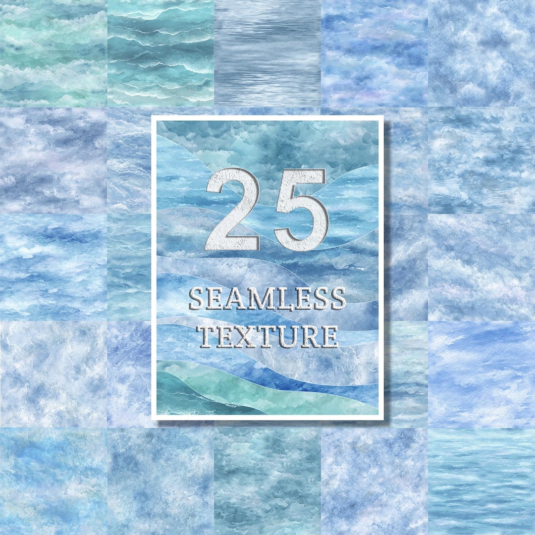 Blue Water Seamless Textures – 25 Ocean & Watercolor Pattern Tiles ...