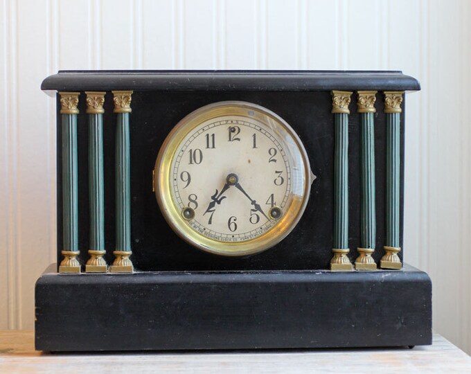 Sessions Antique Clock, Mantel Clock, Wood Clock, 6 Pillar Clock ...