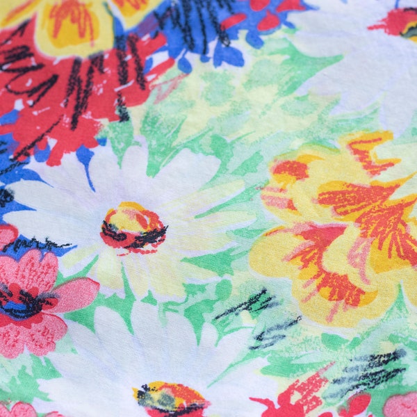 Retro Floral Fabric - Etsy