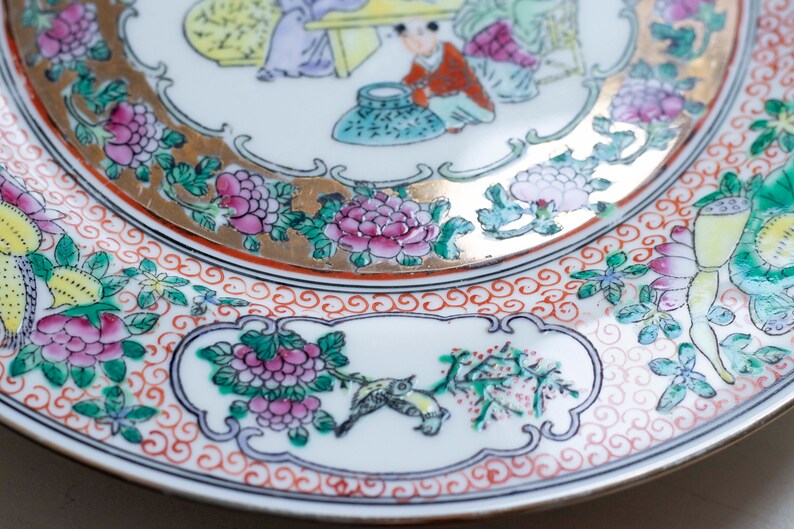 Vintage Chinese Family Porcelain Plate China Famille Rose | Etsy