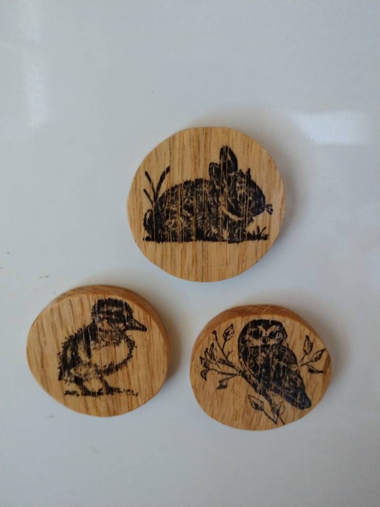 Wildlife Animal Refrigerator Magnet Sets Handmade Wooden | Etsy