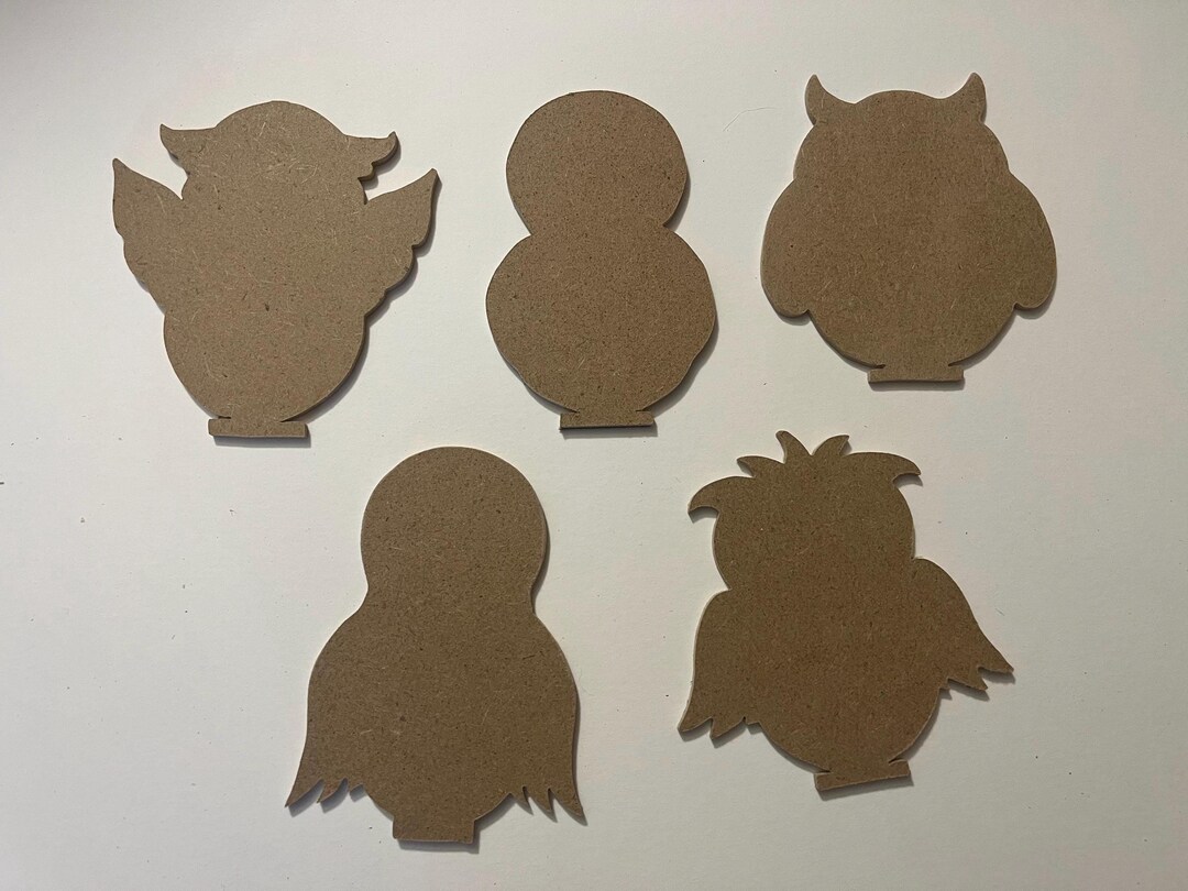 5 Piece Set of Variety of Owl Shape Cut Outs - Etsy