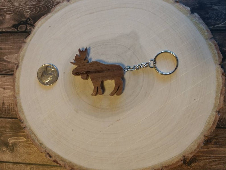 Moose Keychain Handcrafted Wooden Moose Keychain - Etsy