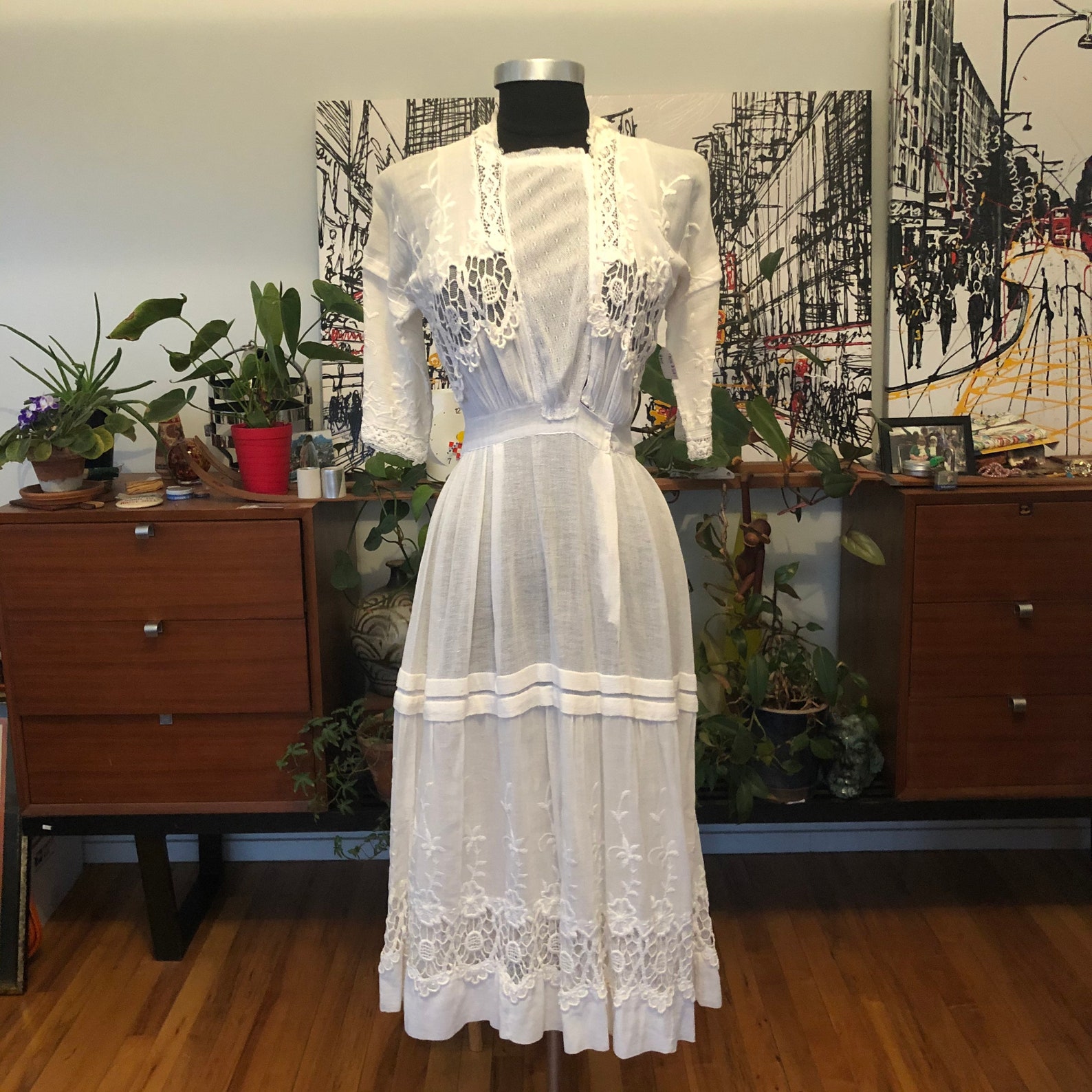 Victorian Tea Dress/ Antique Victorian Dress/ Embroidered / Turn of the ...