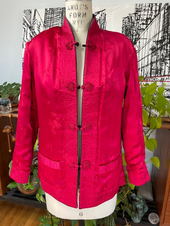 1960s Chinese Satin Jacket-Reversible Peony Brand Chi… - Gem