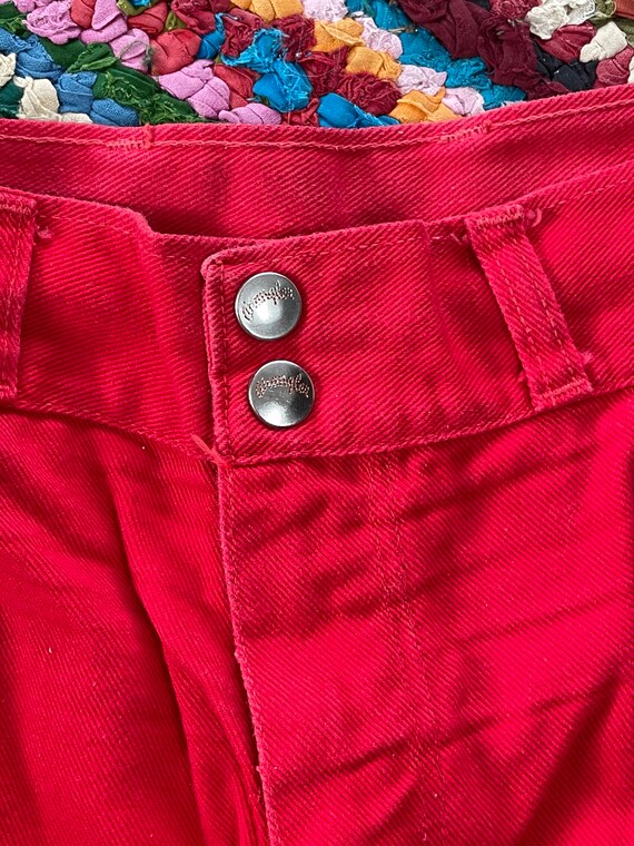 1960S Red Wrangler Wide Bell bottom Jeans - Dungarees… - Gem