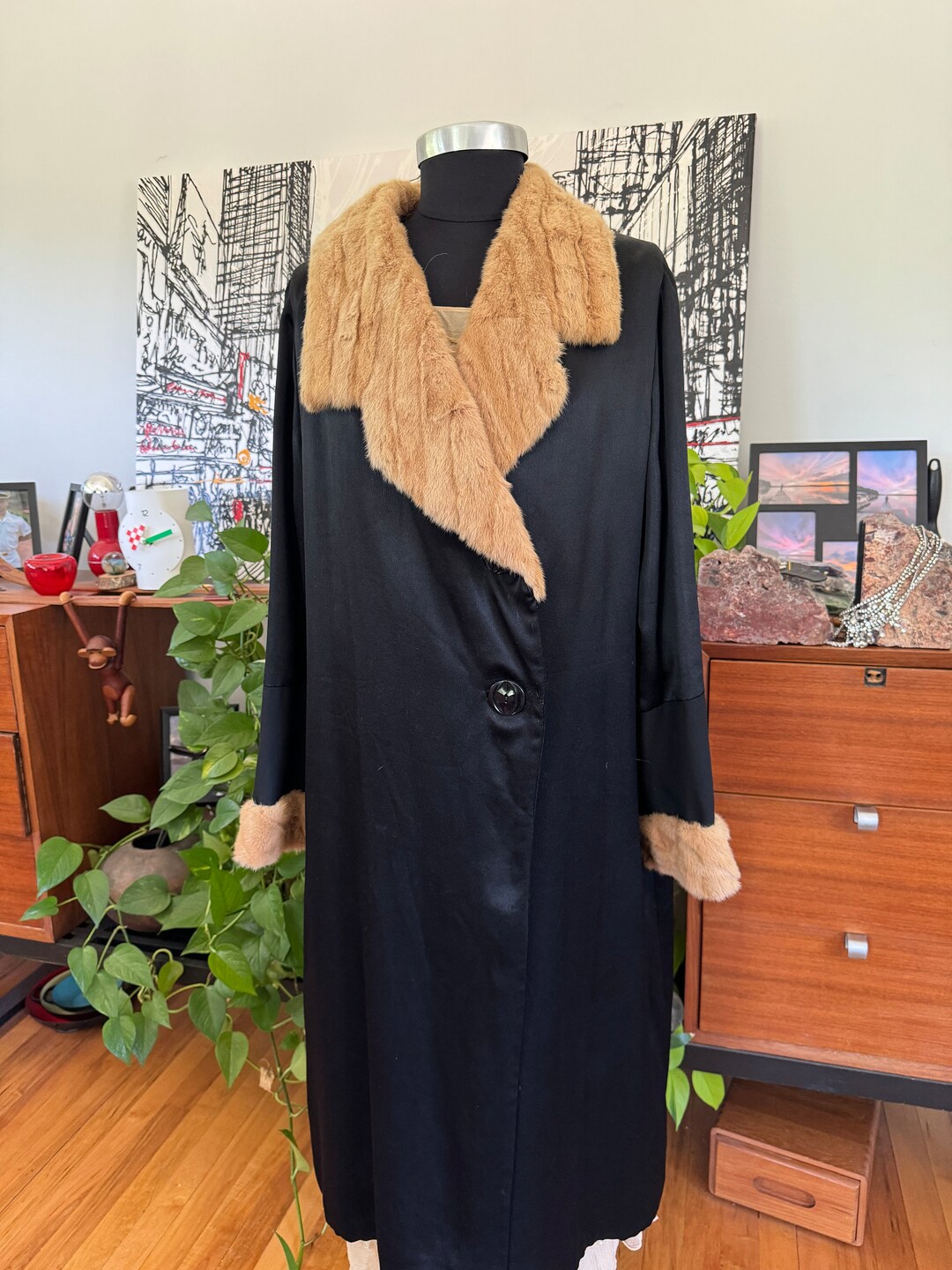 1920s Silk Duster Black on Black Antique Coat - Etsy