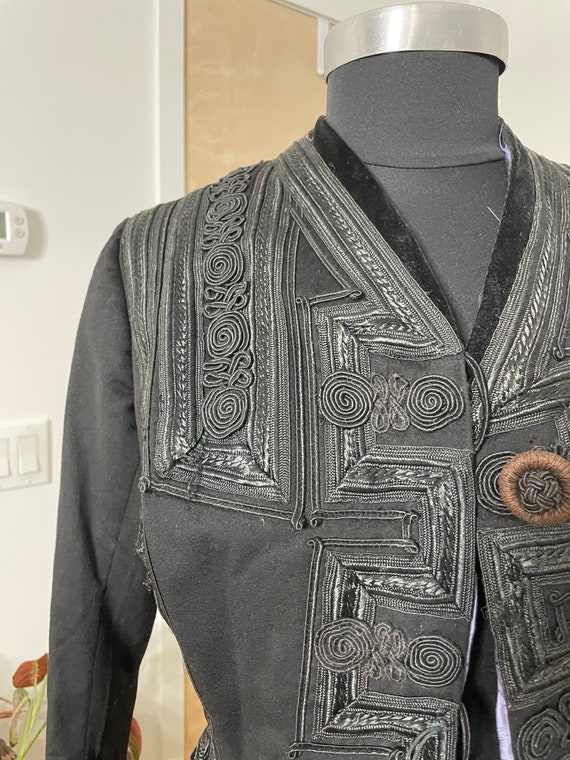 Edwardian Black Coat Soutache “Arnold Constable & Co”… - Gem