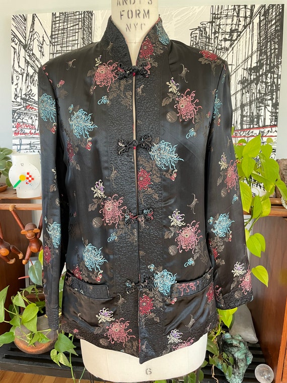 1960s Chinese Satin Jacket-Reversible Peony Brand Chi… - Gem