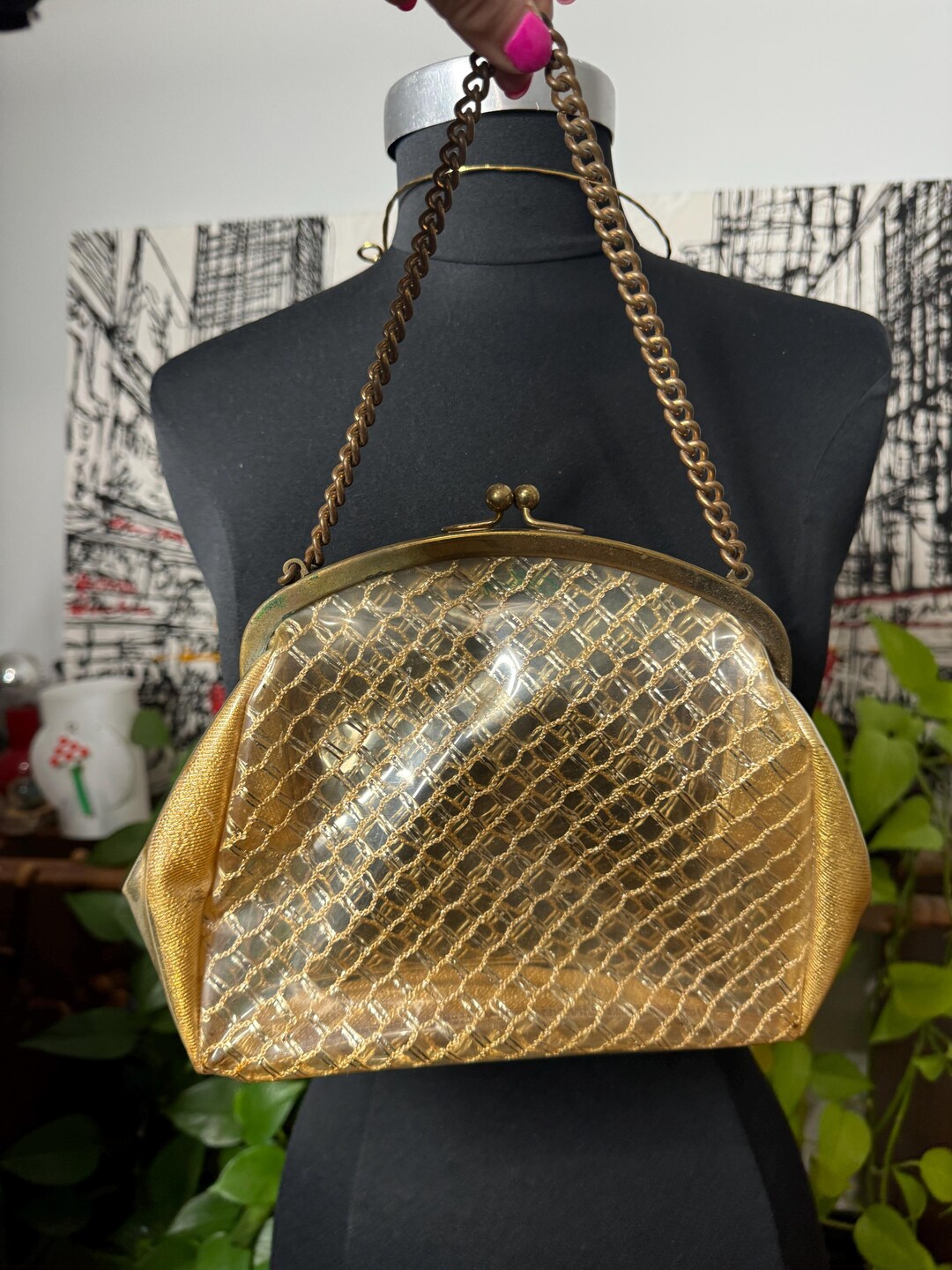 Maxim Gold Top Handle Chain Hand Bag Purse Vintage 1960s Handbag - Etsy