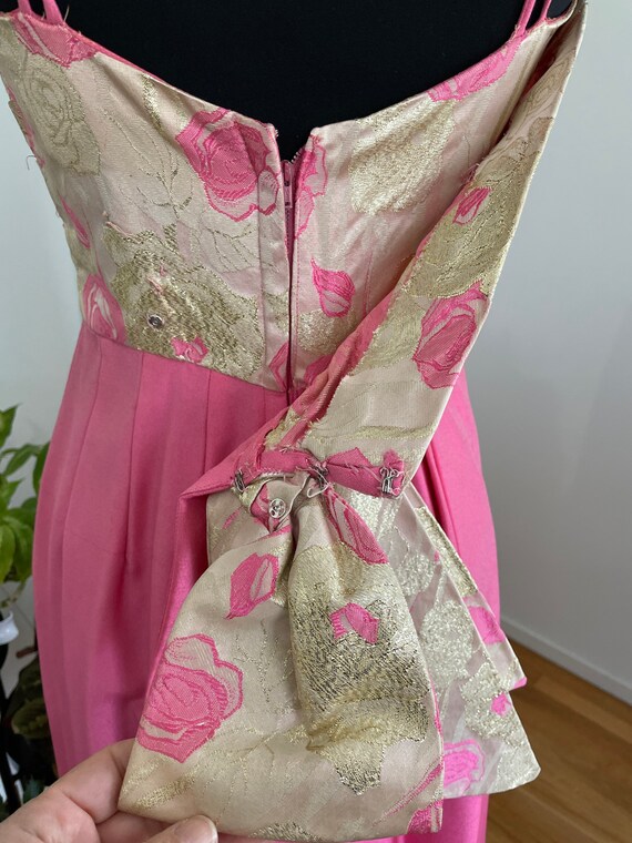 1960s Gown Pink Lame Dress -Hot pink HOLLYWOOD GLAM … - Gem