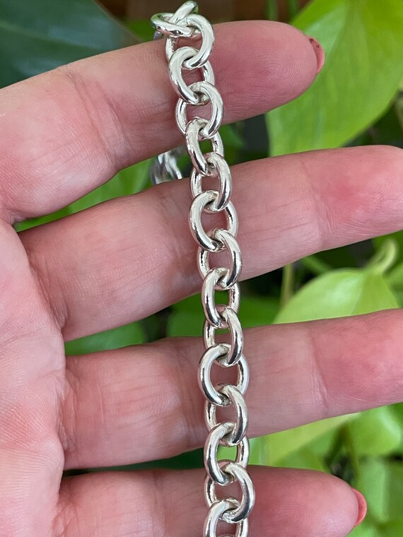 Taxco Sterling Silver Monogramn Circle Link Bracelet… - Gem