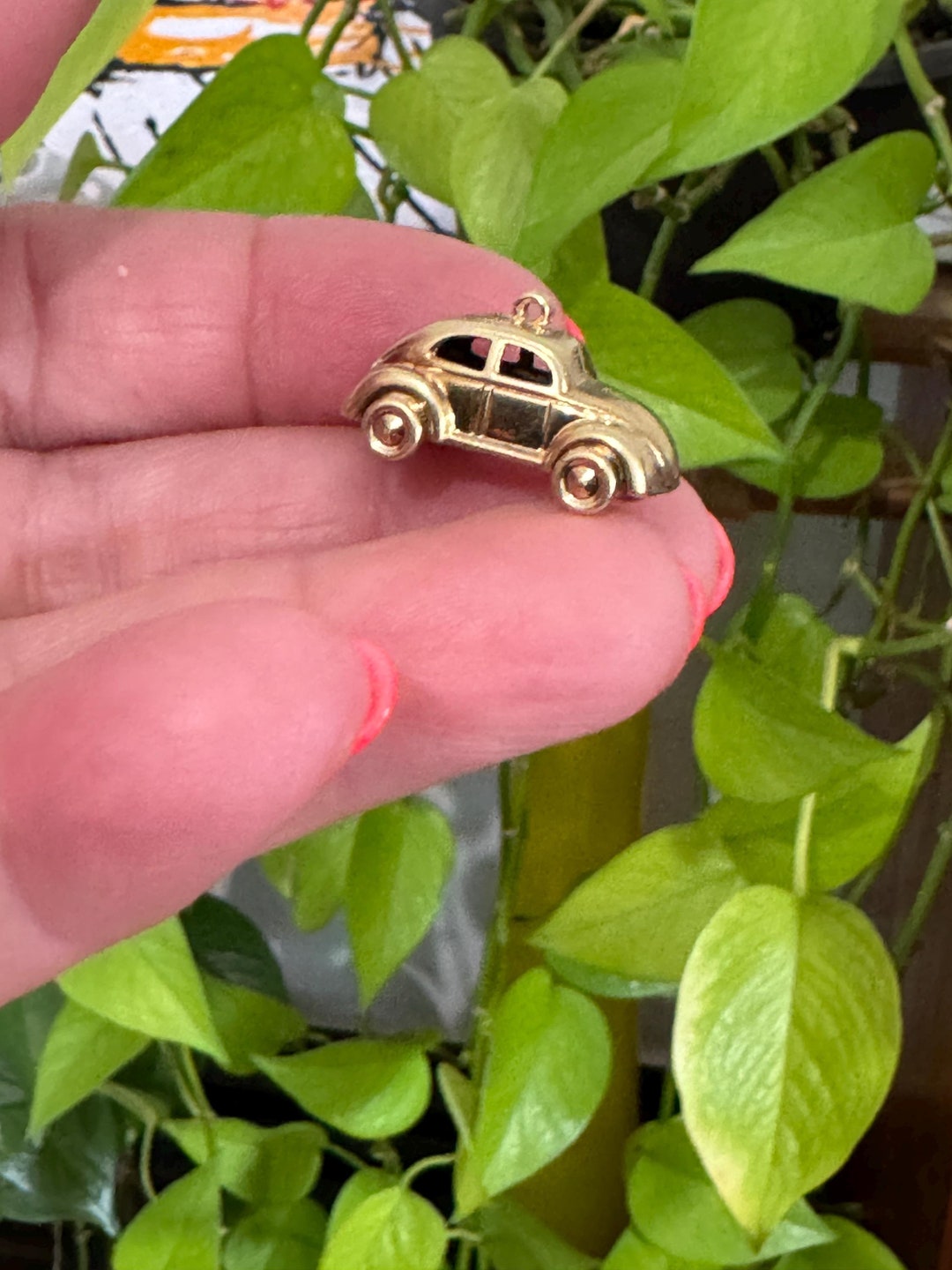 14K Solid Gold Charm Pendant Volkswagen Beetle Bug CAR VW - Etsy