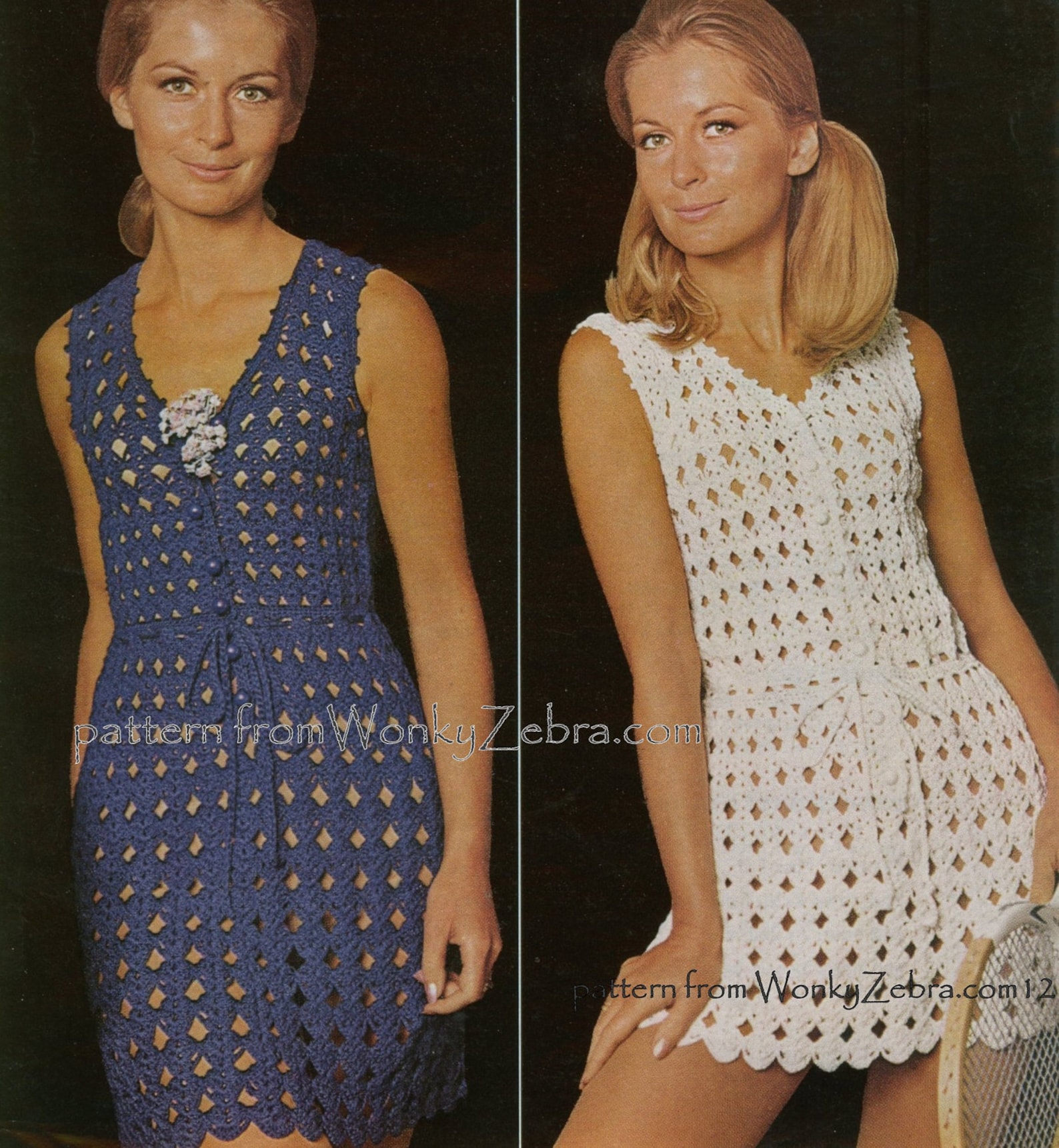 Vintage Crochet Micro Mini Dress Pattern PDF 433 From - Etsy
