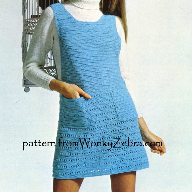 Vintage Crochet Pattern PDF 042 Pinafore Dress From Wonkyzebra - Etsy