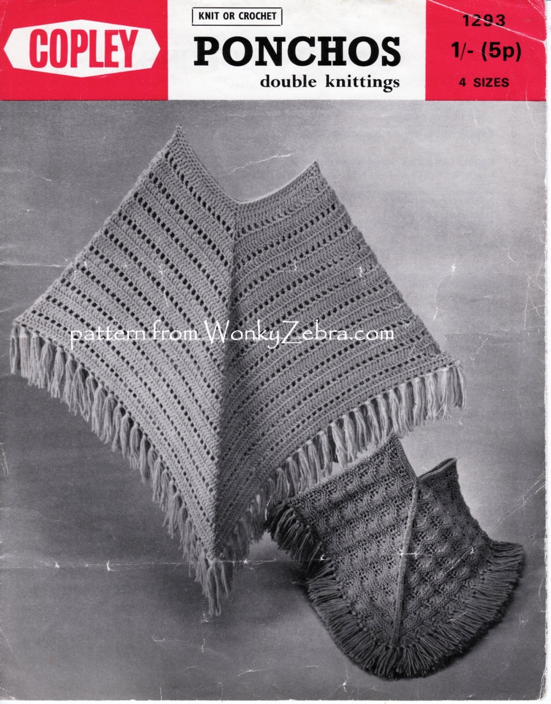 Crochet Poncho Pattern Vintage Poncho Shawl Pattern Patterns to Crochet ...