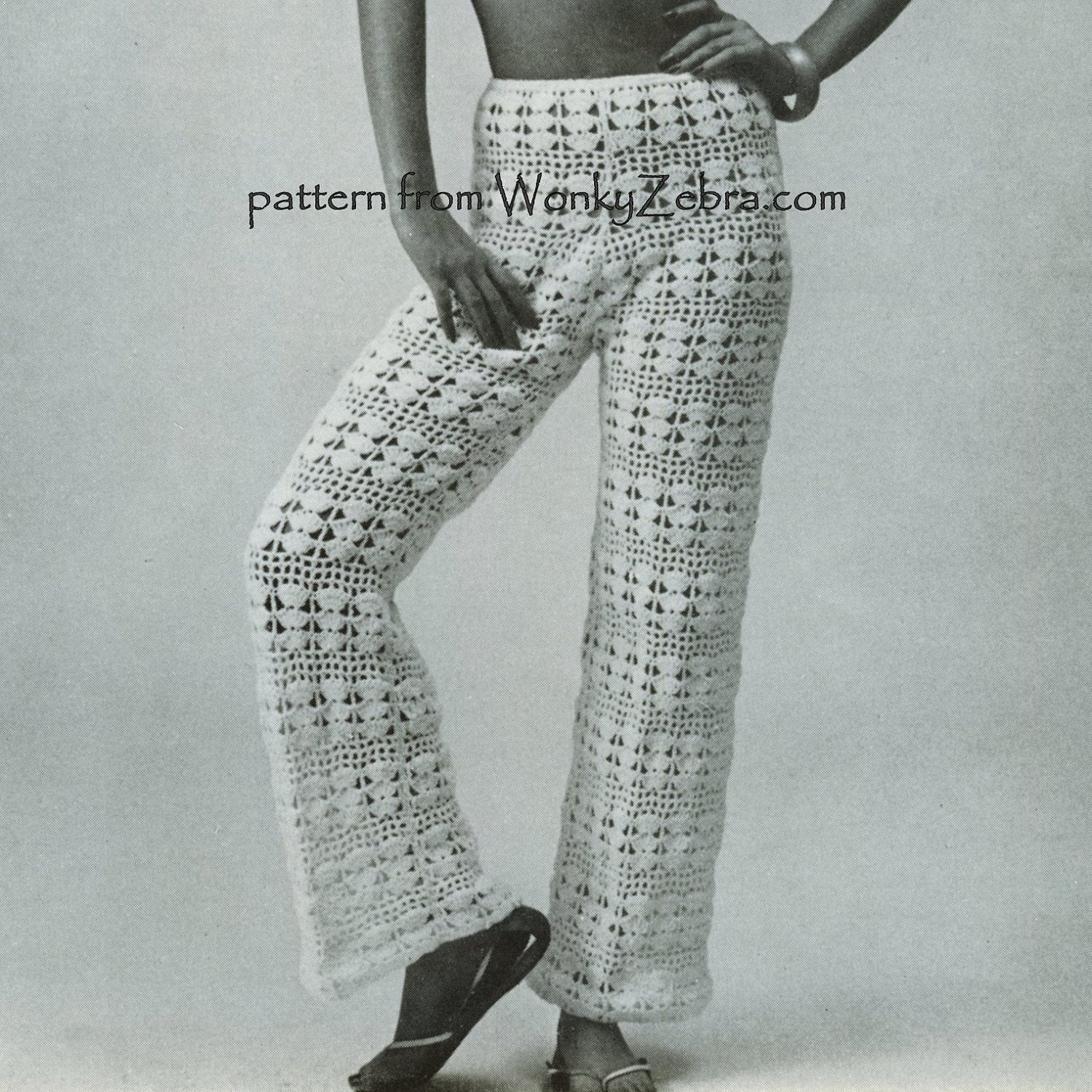 Vintage Crochet Pattern 233 PDF Trouser Pants Suit From Wonkyzebra - Etsy